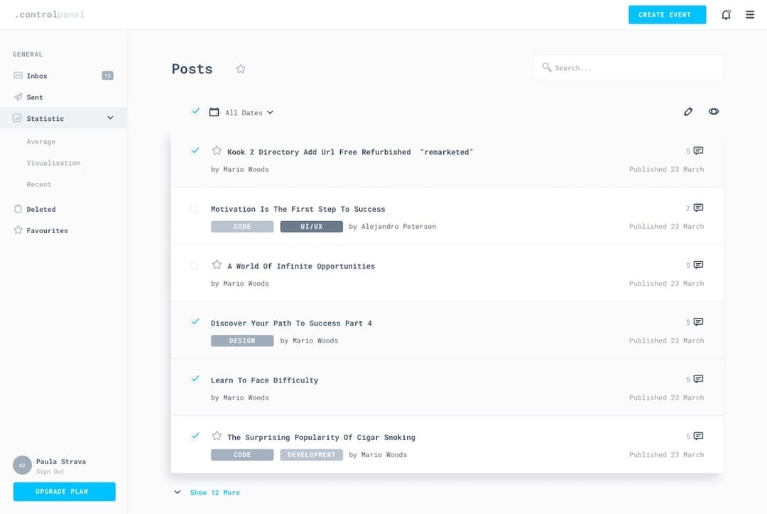 Wireframe color scheme for the Control Panel design system