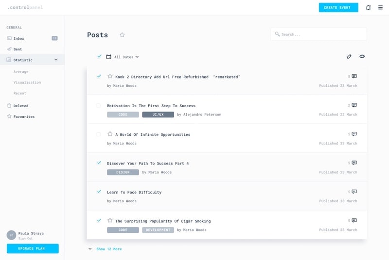 Wireframe color scheme for the Control Panel design system