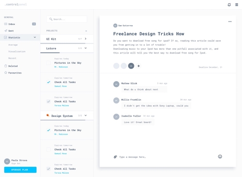 Wireframe color scheme for the Control Panel design system