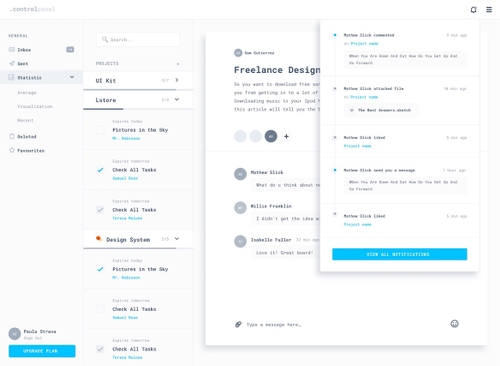 Wireframe color scheme for the Control Panel design system