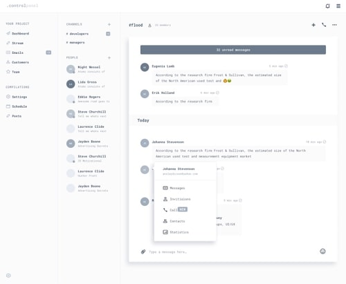 Wireframe color scheme for the Control Panel design system