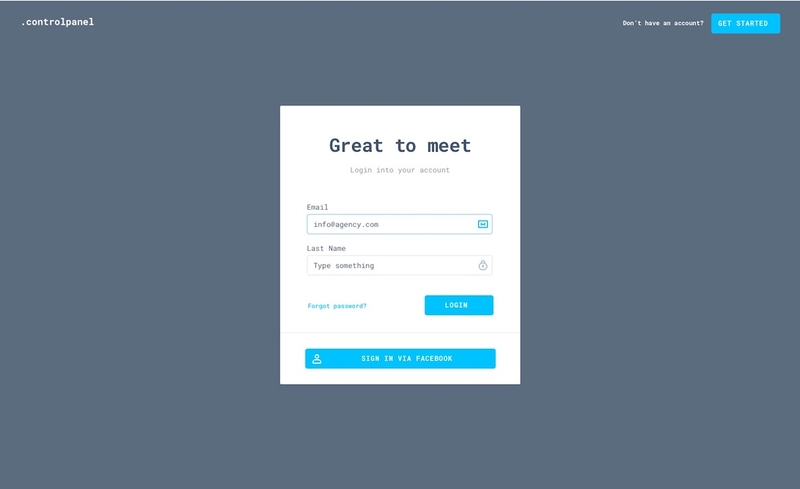 Wireframe color scheme for the Control Panel design system