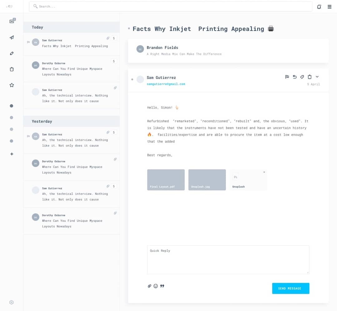 Wireframe color scheme for the Control Panel design system