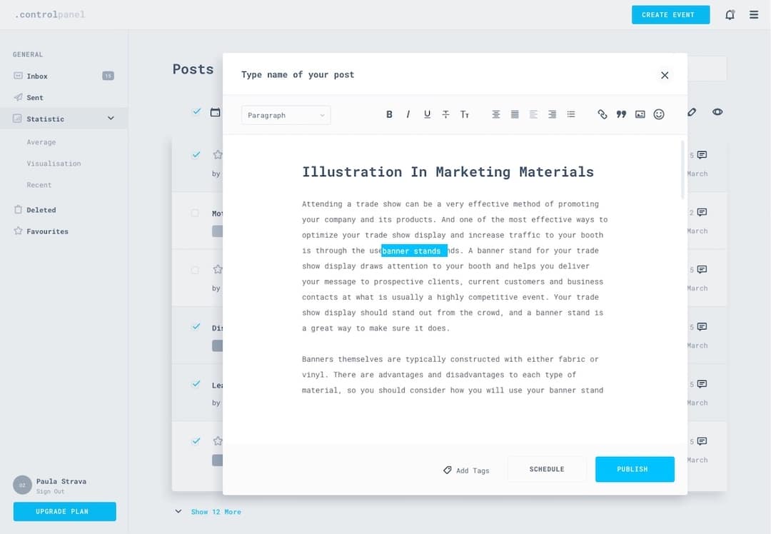 Wireframe color scheme for the Control Panel design system