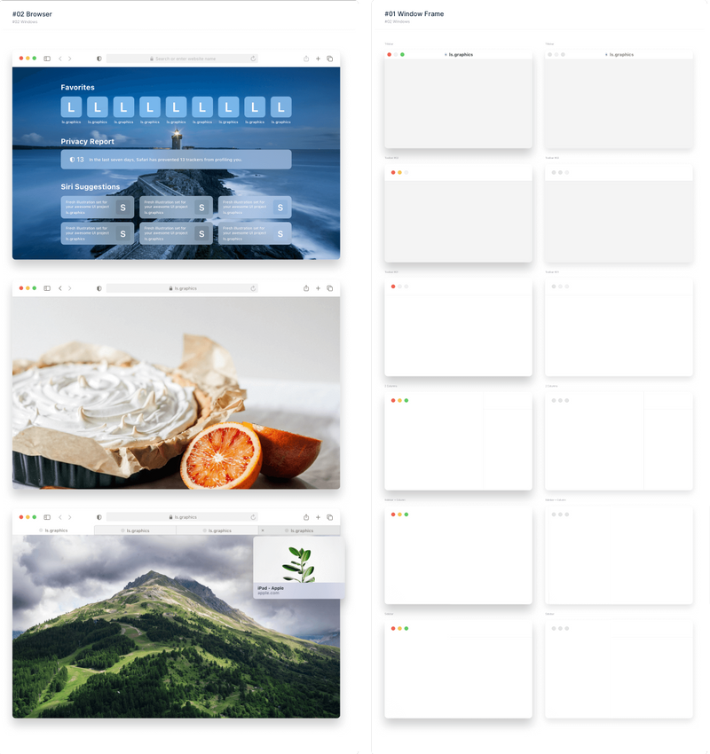 Free MacOS 11 Big Sur UI Kit