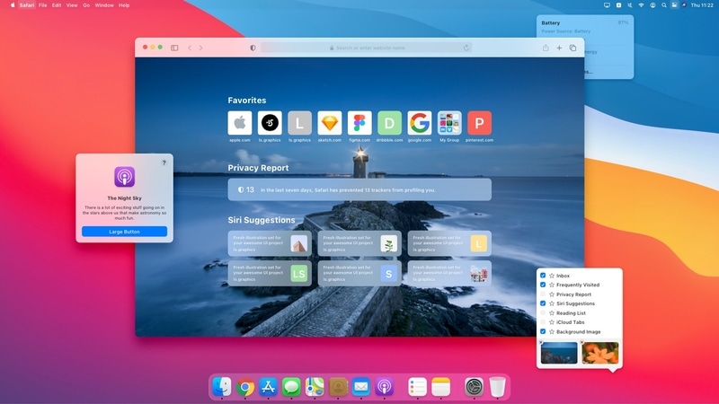 Free MacOS 11 Big Sur UI Kit
